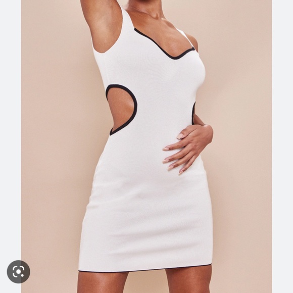 PrettyLittleThing | Dresses | Nwt Pretty Little Thing White Cut Out Knit Dress | Poshmark